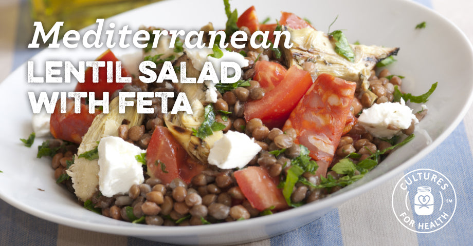 Mediterranean Lentil Salad with Feta - Cultures For Health